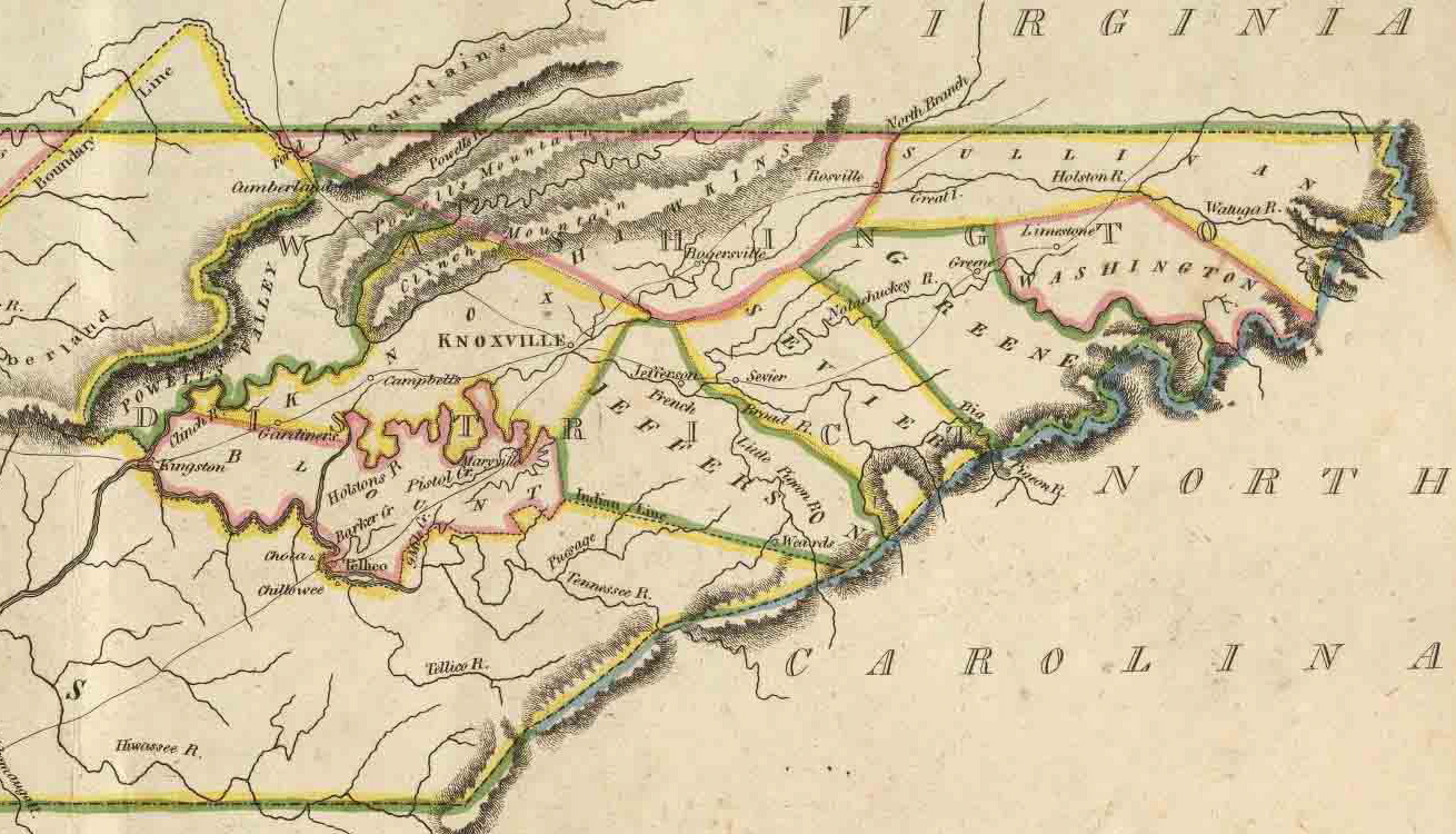 1700 Tennessee Map